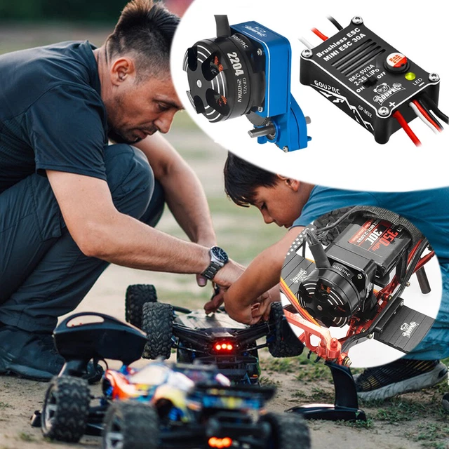 2204 2400KV BRUSHLESS Outrunner Motor with Transmission and 30A ESC ...