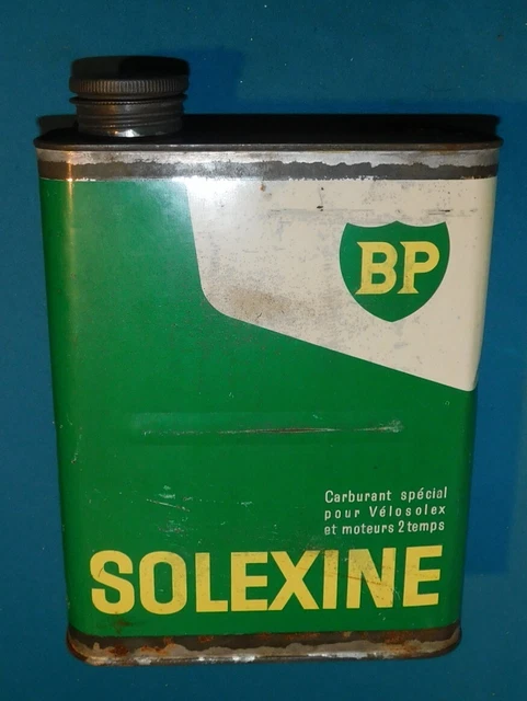 ANCIEN BIDON HUILE 2L . Bp Solexine . Solex Mobylette .Oil Can Motor ...