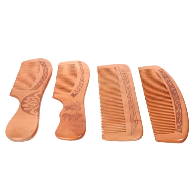 4 PCS KOPFHAUTKAMM Holzkamm Haarkamm Aus Pfirsichholz Mahagoni-Kamm EUR ...