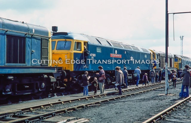 ORIGINAL RAILWAY SLIDE: Class 47 47583 at Crewe 02/06/1984 29/78F/11 £1 ...