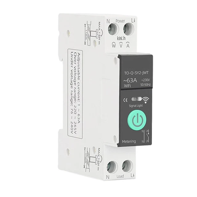 REMOTE CONTROL WIFI Rail Switch Adjustable Smart Circuit Breaker (1P ...