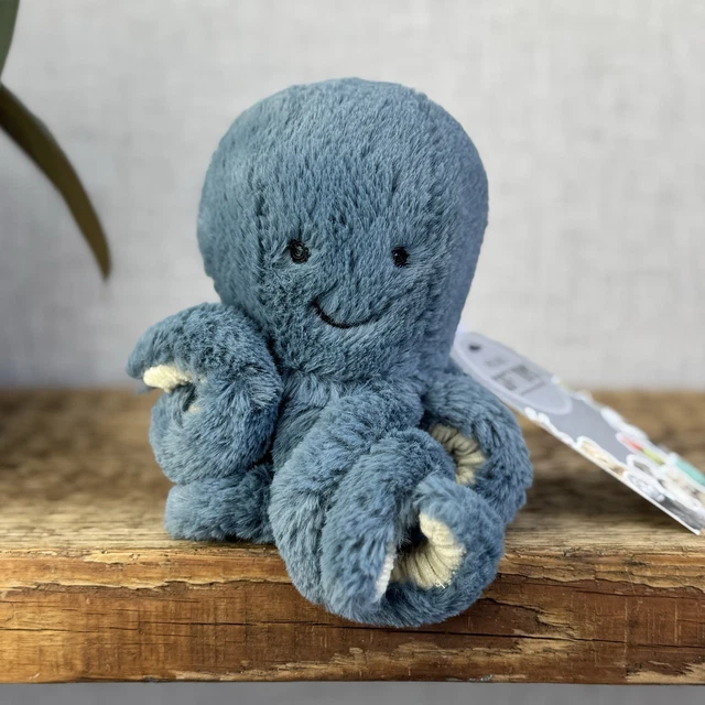 Jellycat Tiny Storm Octopus Tiny Blue Octopus Plush Beanie Retired