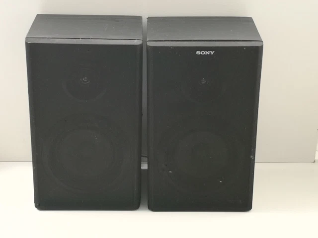 SONY HI-FI STEREO Bookshelf 2-Way Speakers Black - 23x19x38 £30.00 - PicClick UK