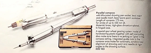 ROTRING RARE PARALLEL Line Master Bow Compass Set Ref 532103 £65.00 ...