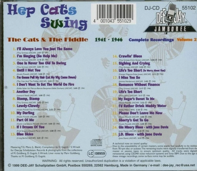 CATS & THE Fiddle Hep Cats Swing, 1941-46 - the Complete (CD) EUR 21,01 ...