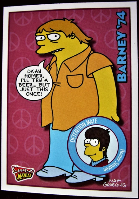 THE SIMPSONS - SIMPSONS MANIA! - Card #35 - "BARNEY '74" - INKWORKS ...