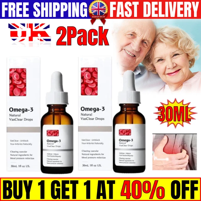 VEGAN OMEGA-3 NATURAL Vasclear Drops Fish Oil Alternative,DHA,EPA ...