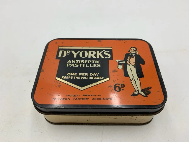 SCATOLA IN LATTA Dr York’s Antiseptic Pastilles One Per Day Keels The ...