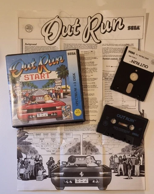 SINCLAIR ZX SPECTRUM +3 Disk Disc - Outrun - US Gold - Soundtrack tape ...