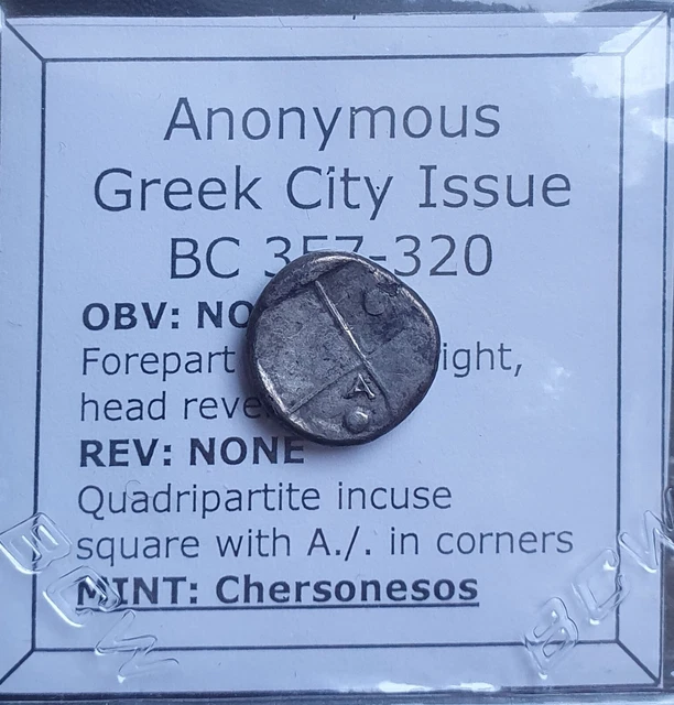 #O486# ANONYMOUS SILVER Greek Hemidrachm coin Cherronesos 357-320 BC £ ...
