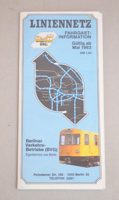 RAILWAY ROUTE MAP Germany BVG Berlin May 1983 £12.00 - PicClick UK