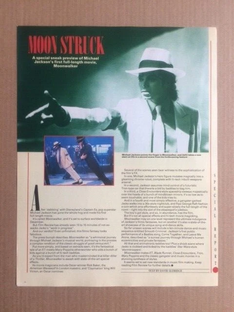 MICHAEL JACKSON ORIGINAL Vintage Film Review Magazine Clipping ...