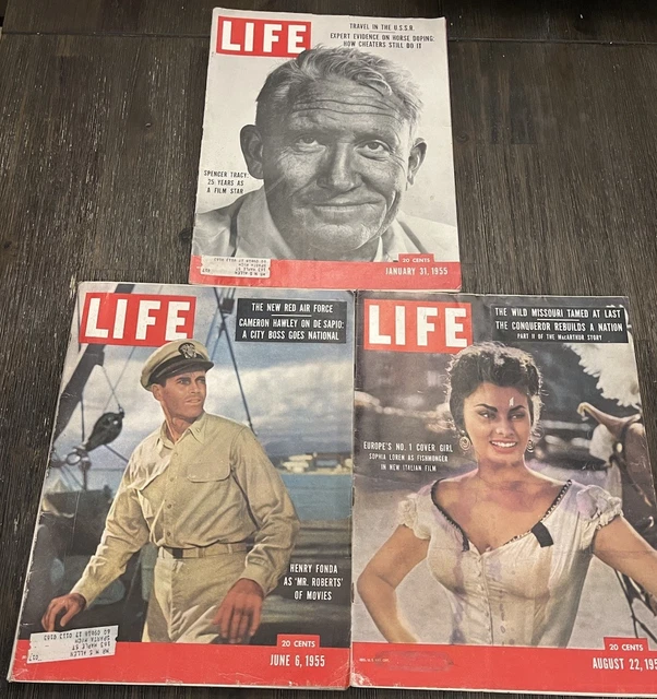 LIFE MAGAZINE 1955 Lot of 3 Issues Vintage Coca Cola Coke Ads Henry ...