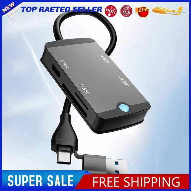 USB C HUB Card Reader with USB 3.0 Ports for SD/TF Card Reader Plug and ...