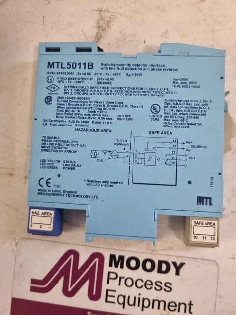 MEASUREMENT TECHNOLOGY LTD type MTL5011B Switch/Proximity Detector ...
