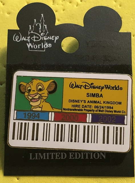 DISNEY WDW 2002 Cast Member Id Badge/ Card Simba Lion King Le 3500 Pin ...