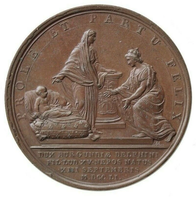 MEDAILLE - LOUIS XV Naissance du duc de Bourgogne 1751 par Marteau. var ...