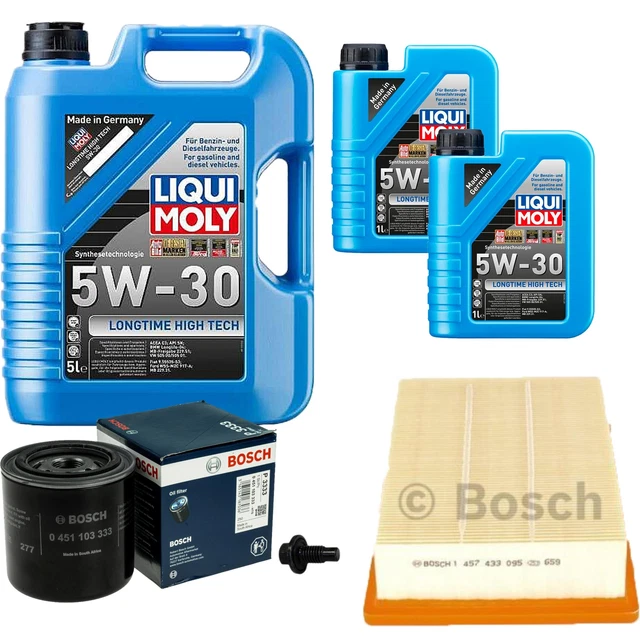 BOSCH INSPECTION SET 7L Liqui Moly Longue Date High Technologie 5W-30 pour Mazda EUR 138,41 ...