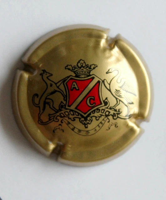 ANTIQUE MUSELET PLATE, Champagne Capsule - Letter Ac, Swan?, Black Gold ...