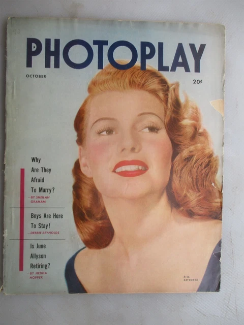 PHOTOPLAY - MOVIE Fan Magazine - October 1952 Issue Rita Hayworth Cover ...