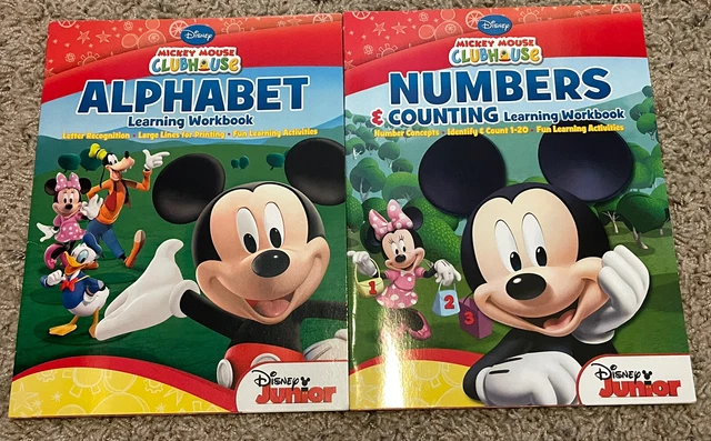 MICKEY MOUSE CLUBHOUSE Numbers & Counting & Alphabet Learning Workbooks ...