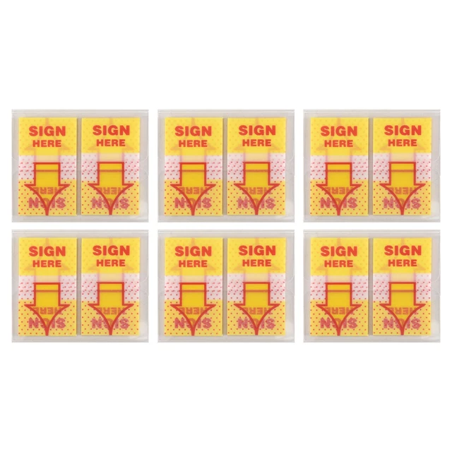 300 PIECE SIGN Here Stickers with Dispenser Arrows Flag, 1 Inch (Yellow ...