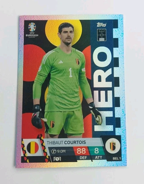 TOPPS MATCH ATTAX Uefa Euro 2024 Thibaut Courtois Hero Card #Bel 1 £0. ...