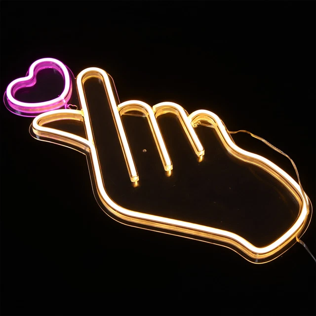 LABRIMP NEON WEDDING Sign Kpop Light Finger Heart Led Wall Decor Miss £ ...