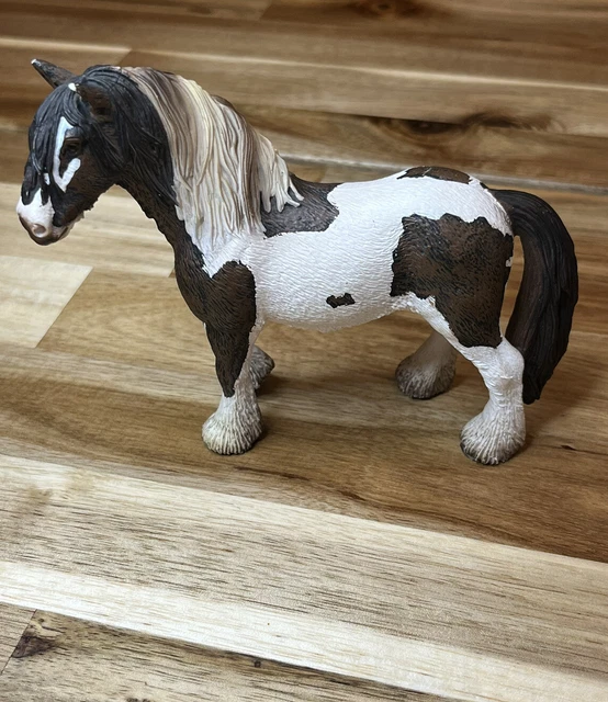 SCHLEICH TINKER STALLION Brown/White Horse Farm Animal Figure 2007 ...