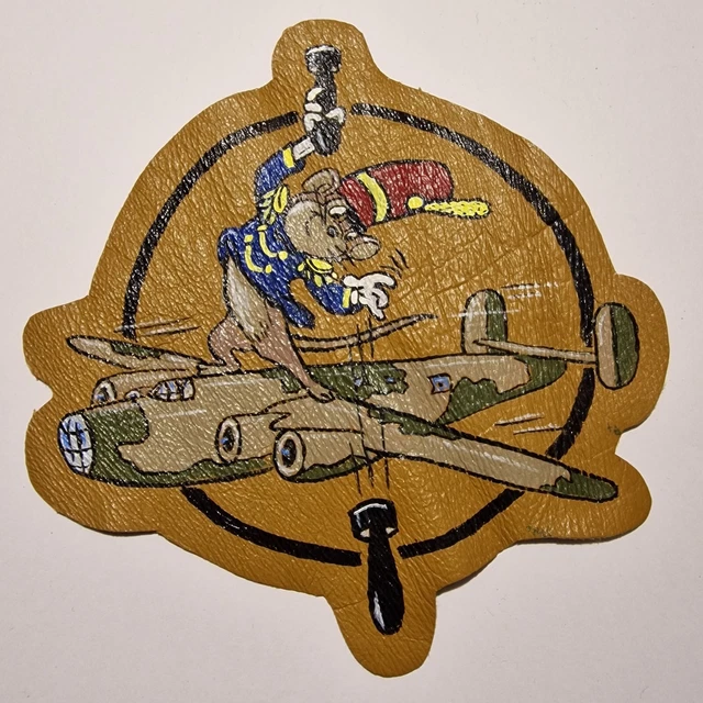 WWII 516TH BOMB Squadron Patch Paint on Leather Flight Jacket Eastman ...