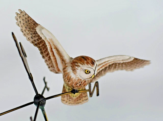 RARE DAVID FRYER LITTLE OWL ON A WEATHER VANE SCULPTURE FIGURE 23cm £ ...