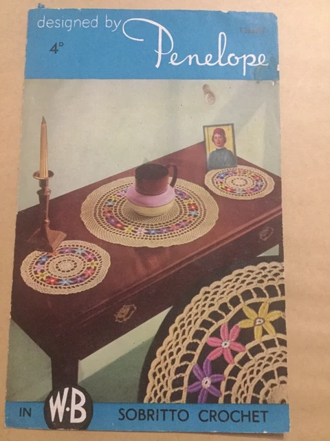 PERIOD PENELOPE CROCHET Pattern Flower Cheval Set 1329 Preowned 258 £5. ...