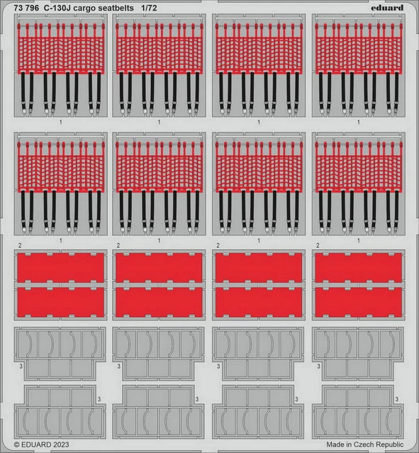EDUARD 1/72 LOCKHEED Martin C-130J Super Hercules Cargo Seatbelts for ...