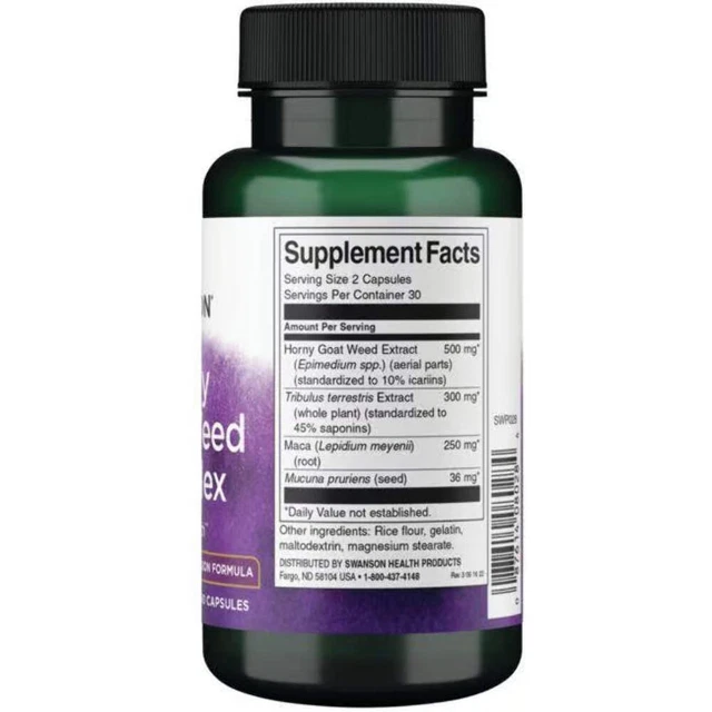SWANSON HORNY GOAT Weed Complex 60 Capsules Pack of 2 £34.99 - PicClick UK