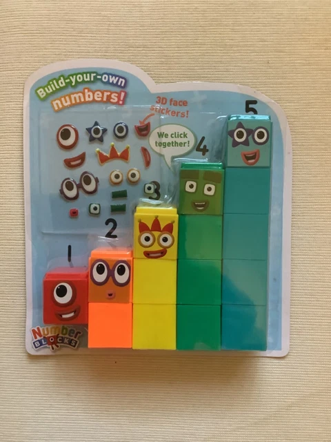 NEW CBEEBIES NUMBER Blocks Toy 1 -5 Blocks & Stickers £4.20 - PicClick UK