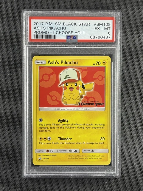 POKEMON CARD PSA 6 EX-NM Ash's Pikachu Black Star Promo 2017 Non Holo EUR 3,34 - PicClick FR