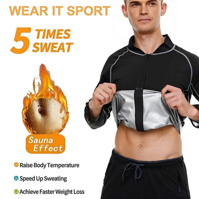 THE KEWLIOO MEN'S Sauna Suit Heat Trapping Shirt - Hot Sweat Body ...
