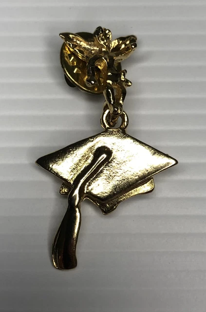 GRADUATION CAP & Guardian Angel Tie Tack Lapel Pin By Alman Brooch Free ...