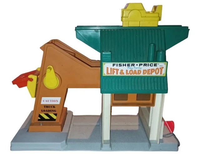 FISHER PRICE LITTLE People Lift and Load Depot 942 jouet Vintage 1976 ...
