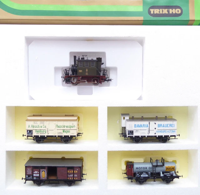 PREUSS. GÜTERZUG-SET MIT Glaskasten - Trix 21218 in OVP ohne DSS # 0298 ...