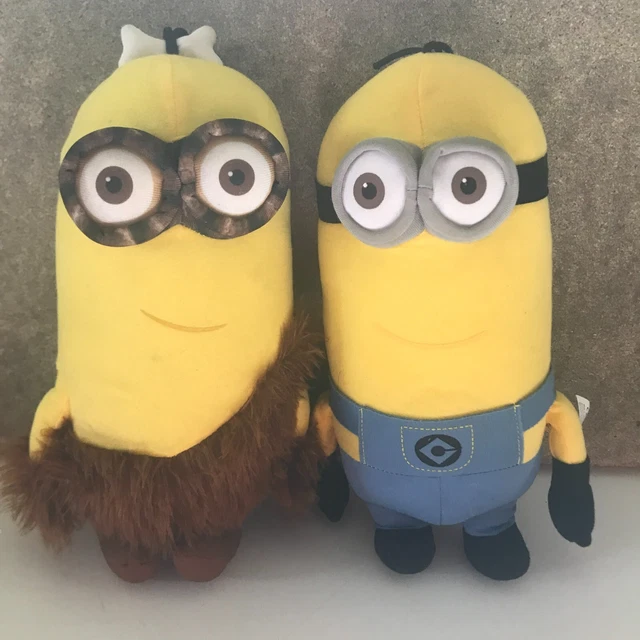 DESPICABLE ME MINIONS Kevin Plush Soft Toy Bundle x2 Caveman And Worker ...