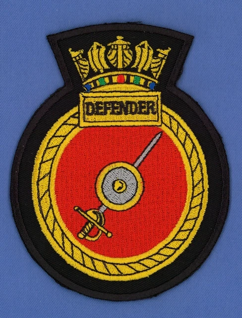 HMS DEFENDER ROYAL Navy Official Crest Embroidered Badge/Patch £10.00 ...