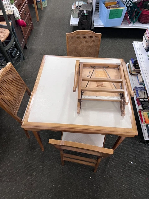 LEG-O-MATIC VINTAGE 1960'S Leg-O-Matic Wood Folding Table & Chairs ...