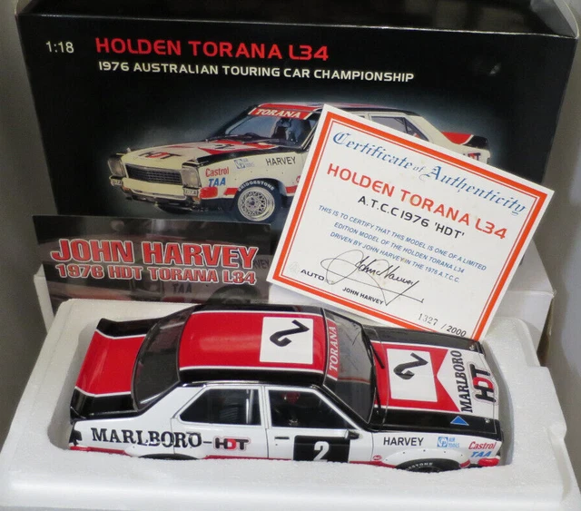 AUTOART BIANTE 1/18 HOLDEN LH TORANA L34 HARVEY 1976 ATCC HDT SIGNED ...