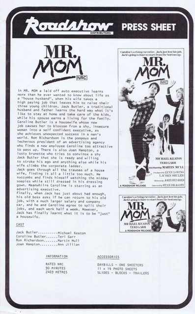 MR MOM ORIGINAL Australian Movie Press Sheet Michael Keaton Teri Garr ...