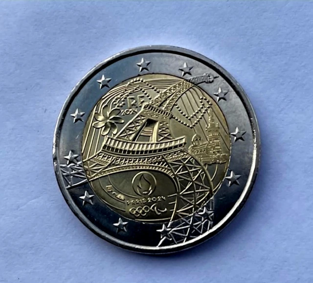 PIÈCE 2 EUROS jo 2024 JEUX OLYMPIQUES DE PARIS 2024 PIÈCE-COMMÉMORATIVE EUR 3.000,00 - PicClick FR