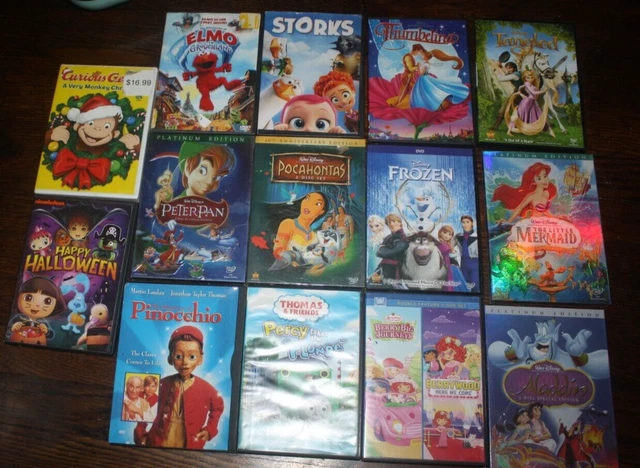WALT DISNEY CLASSIC Children's Movies DVD LOT FROZEN,TANGLED,ALADDIN ...