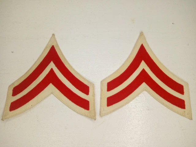 PRE WWI US Army Artillery Corporal STRIPES Chevrons White Twill PATCH ...