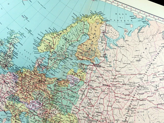ITALIAN MAP OF Europe Political Geography Interwar Years Era Large ...