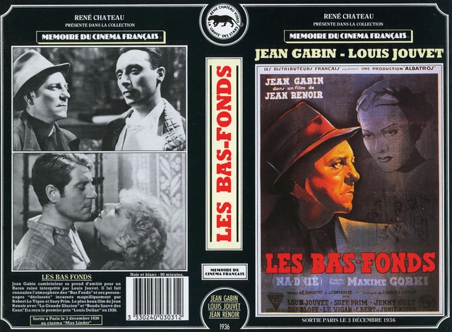 JAQUETTE VIDEO(SEUL SANS vhs)-LES BAS FONDS-RENE CHATEAU-JEAN GABIN ...